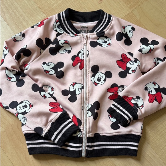 Disney | Jackets & Coats | Disney Pink Jacket With Mickey And Minnie ...